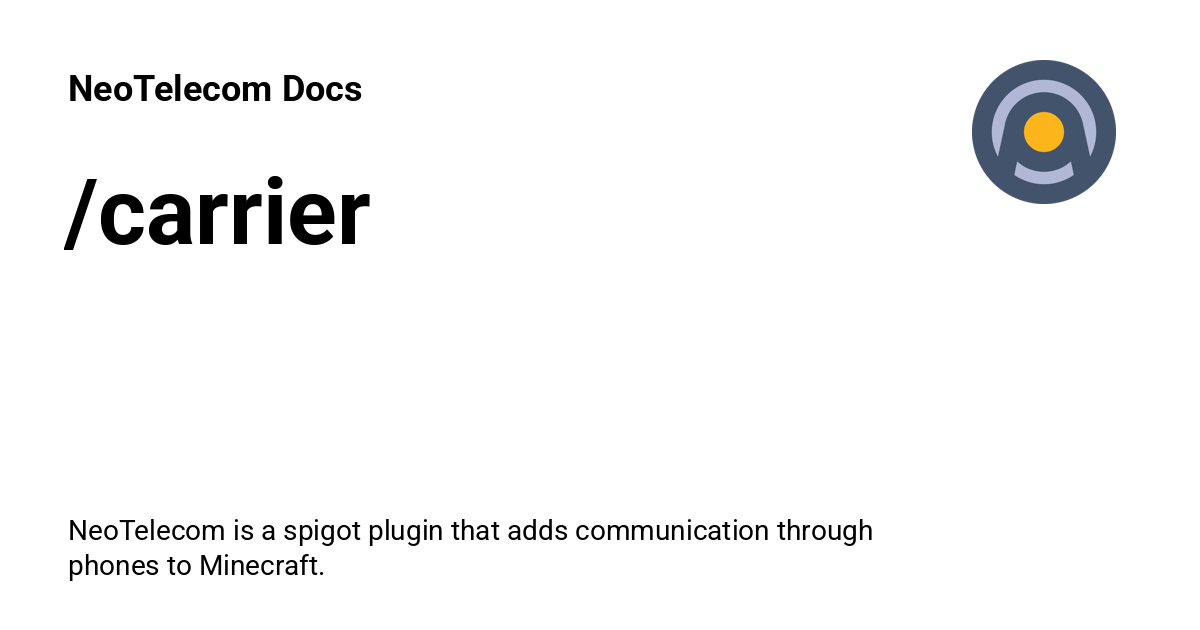 /carrier - NeoTelecom Docs