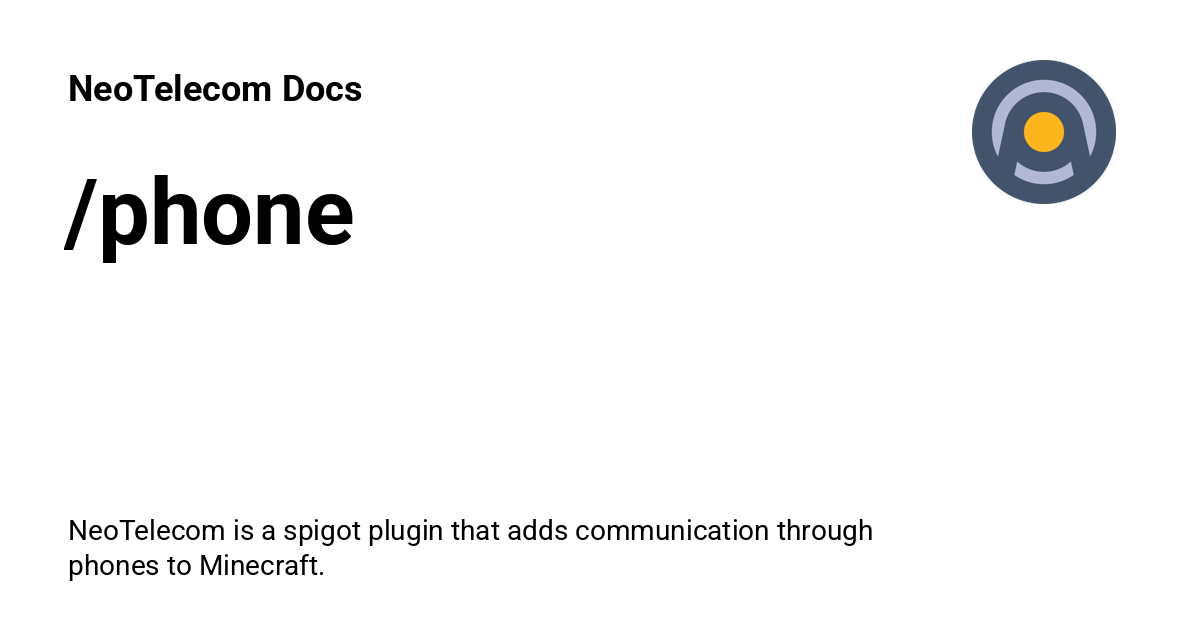 /phone - NeoTelecom Docs