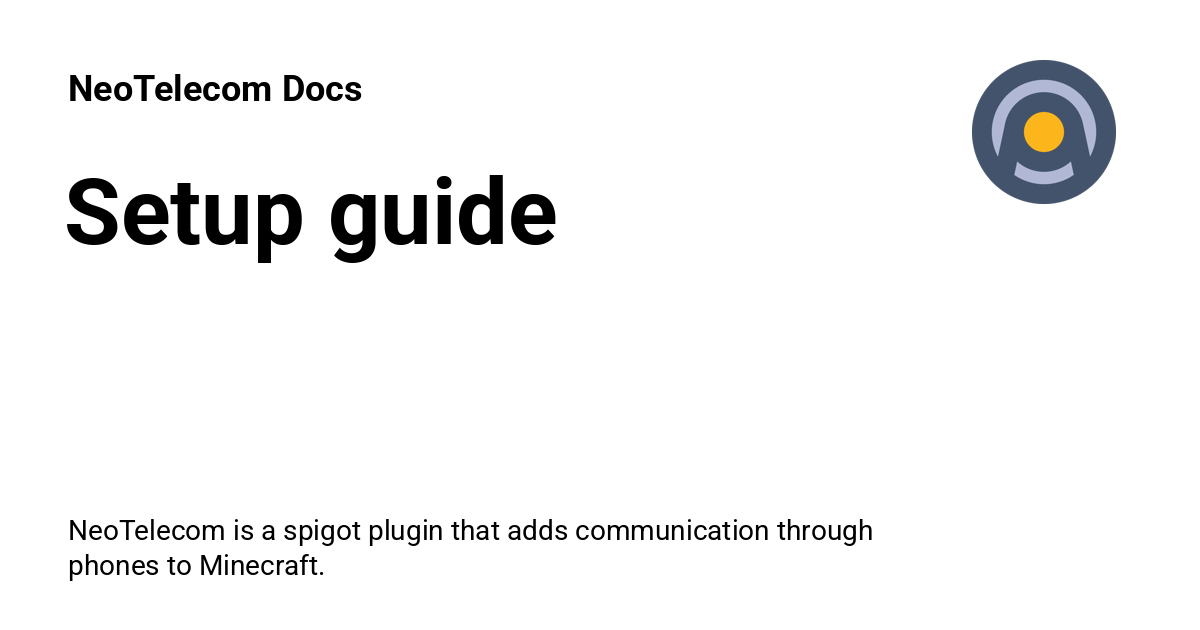 Setup guide - NeoTelecom Docs
